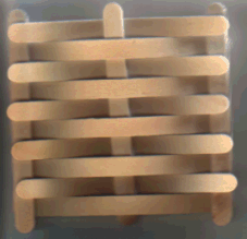 Weave the paddle pop sticks as shown.Once your started (first 4 woven ...