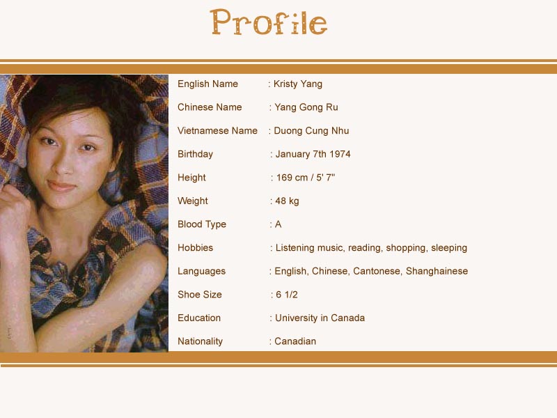 Kristy Yang Female Idol - Profile 01