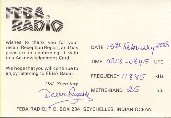 Galeria QSL: FEBA