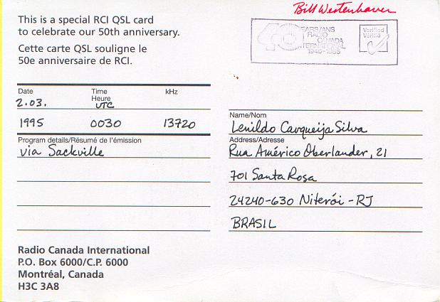 Galeria QSL: Radio Canada International