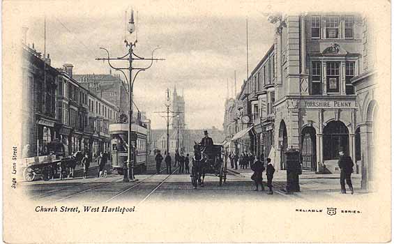 Church Street, West Hartlepool, turn of the century postcard