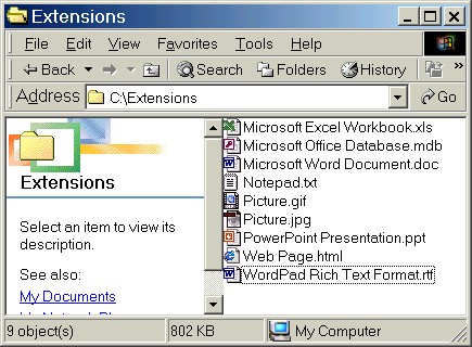 Learning the Computer - Intermediate - File Name Extensions