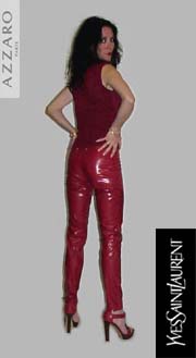 Loris Azzaro - Yves Saint Laurent - Roberto Cavalli- Red Vinyl Pants ...