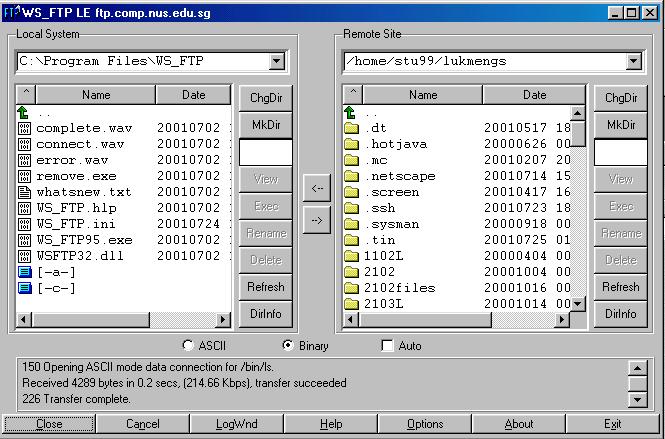 3. Changing the local directory to where you want.