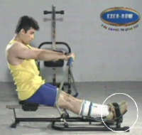 We have given Fixed foot rest in EXER-ROW