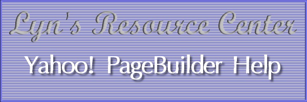 Lyn's Resource Center: Yahoo! PageBuilder main page