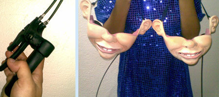 talking masks, cable masks, string masks