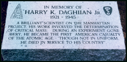 Peter Newport Bragg and Harry K. Daghlian Memorial