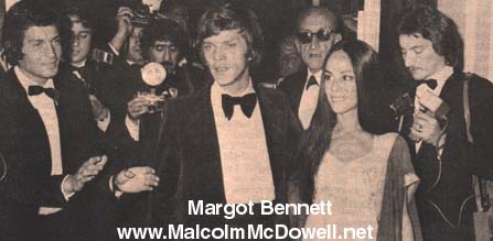 Margot Bennett first wife of Malcolm McDowell (1969-75)