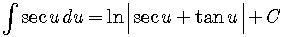 Basic Integration Formulas