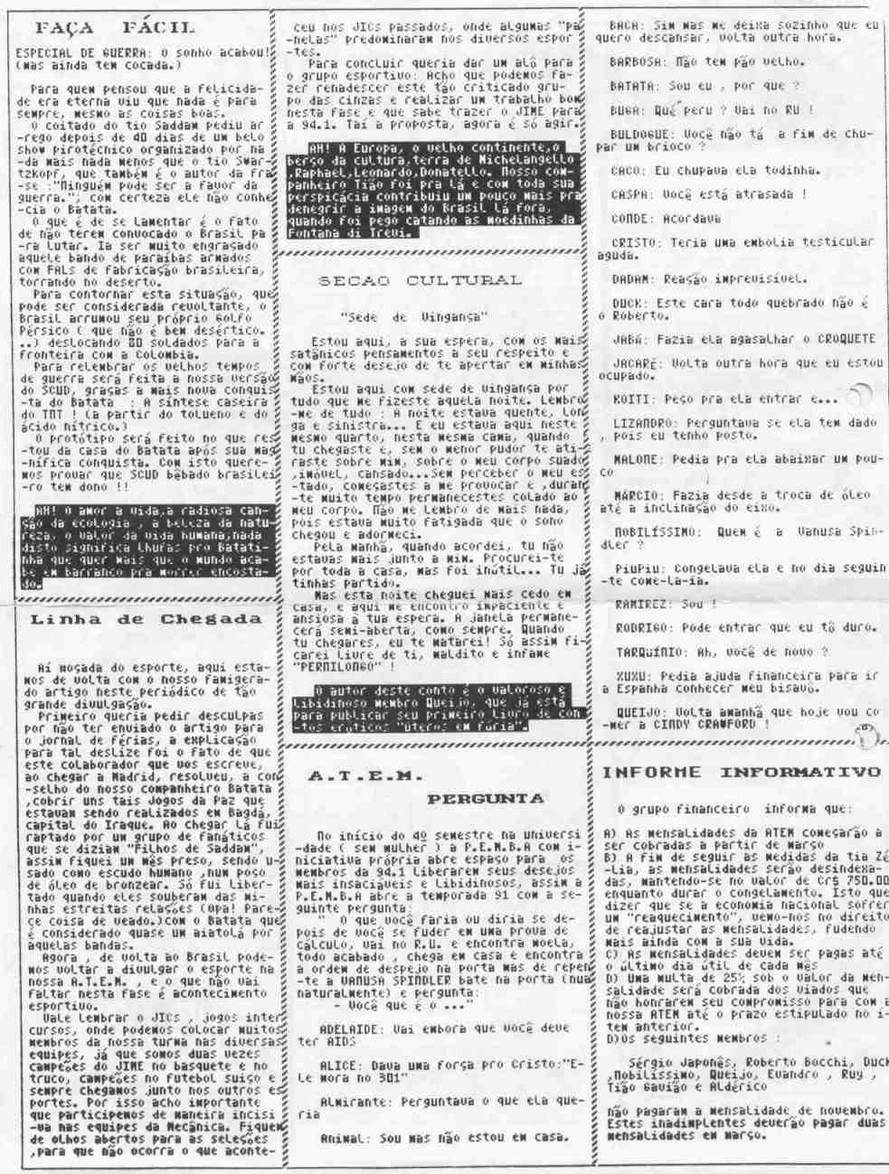 UFSC - Eng Mecânica Turmas de 1995 - CREDITOS