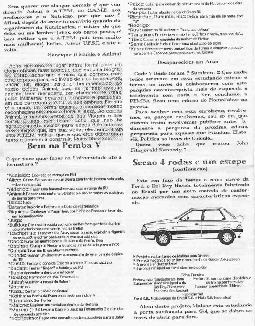 UFSC - Eng Mecânica Turmas de 1995 - CREDITOS