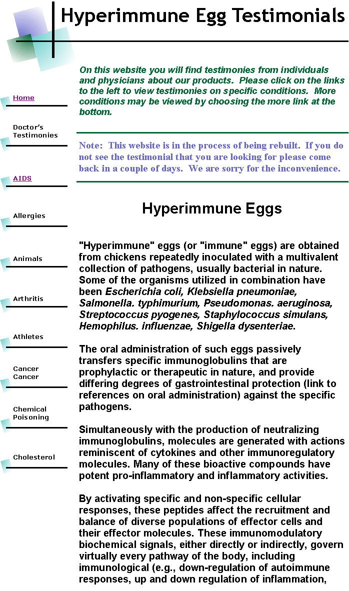 Hyperimmune Egg Testimonials