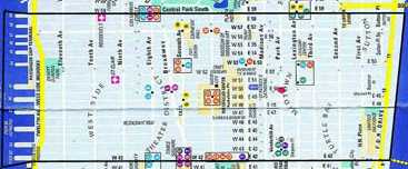 A newer map of the Midtown area, with streets labeled for navigational ...