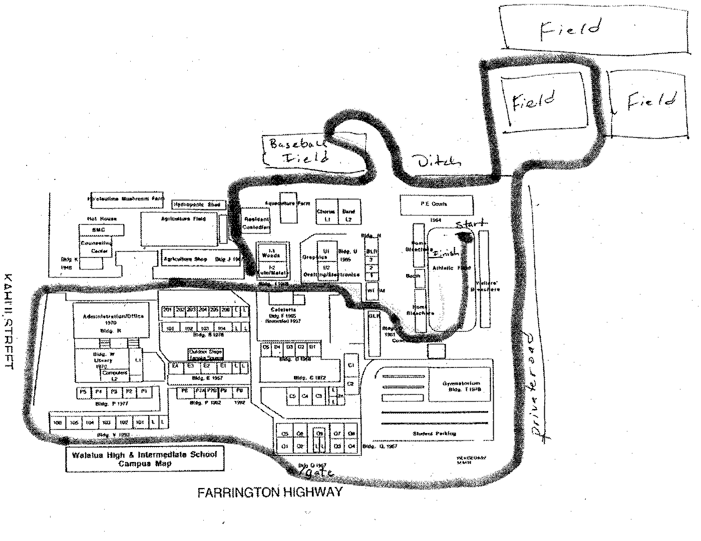 Kaimuki High School Campus Map