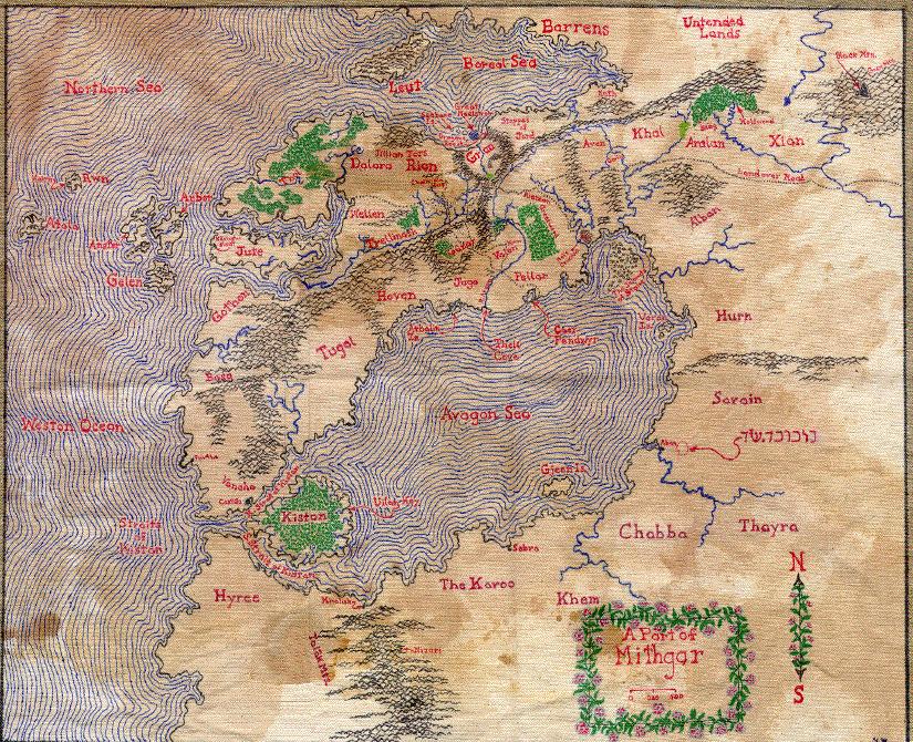 Ancient Canvas Map of Mithgar
