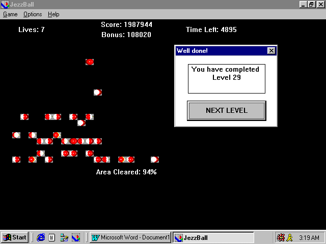 Pic 3: level 29, entire board cleared (94%) 9.6K