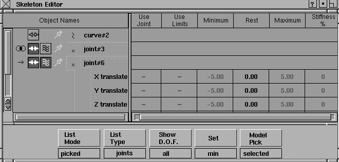Use the Skeleton Editor to create and modify joint DAG nodes and ...