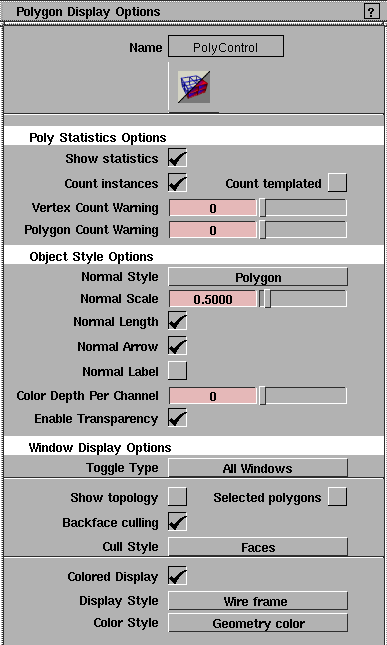Polygon Display Options