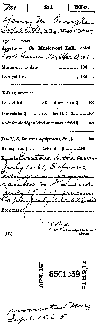 Henry McGonigle Muster Cards Page 3