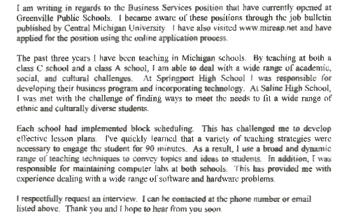 Parts of the Letter Explained