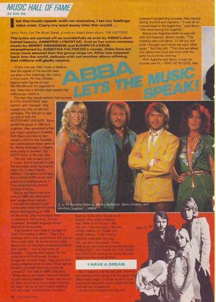 ABBA Lets The Music Speak (Go Magazine)