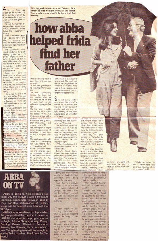 How ABBA Helped Frida Find Her Father