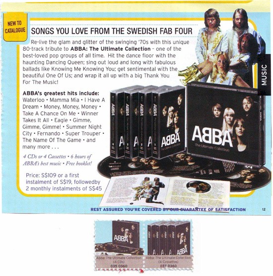 ABBA Reader's Digest 4-CD Set Flyer & Stickers & Full-Colour Booklet