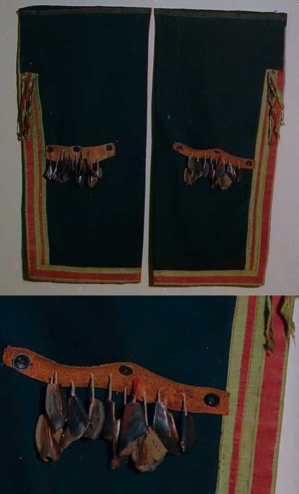 LENAPE (DELAWARE) CLOTHES (leggings, skirt, coat, blouse, headdress)