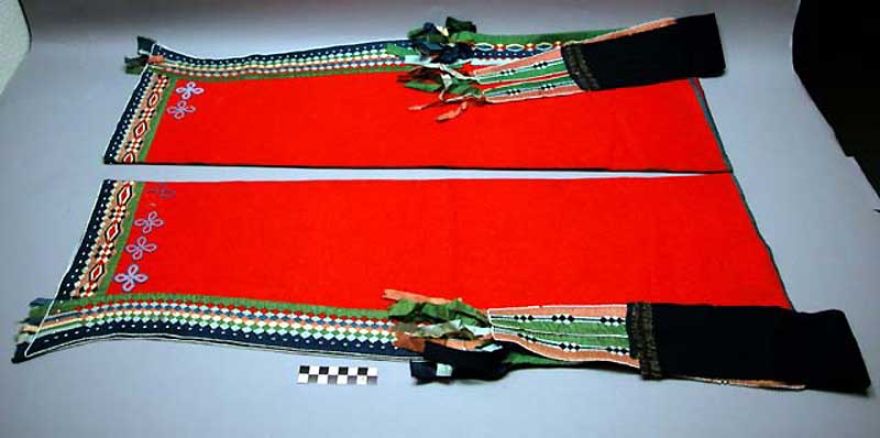 LENAPE (DELAWARE) CLOTHES (leggings, skirt, coat, blouse, headdress)