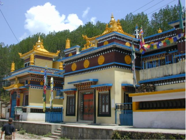 Buddhist monasteries at the base of swayambu