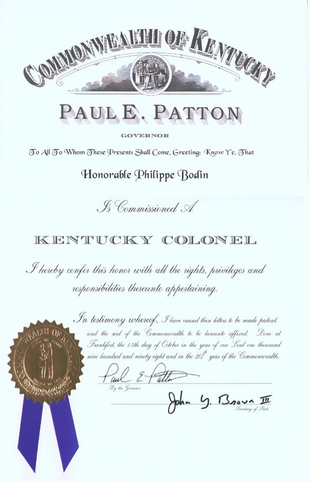New Clover Creek Baptist Church, Kentucky Colonel Commission of ...