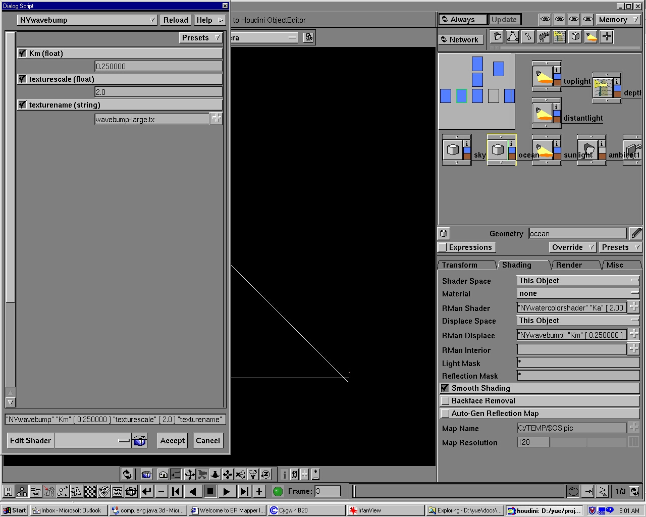 Creating Ocean Wave Scene with RenderMan Shader