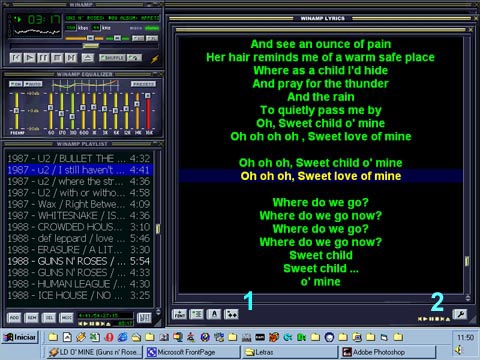 Plugins para o winamp exibir letras de músicas.