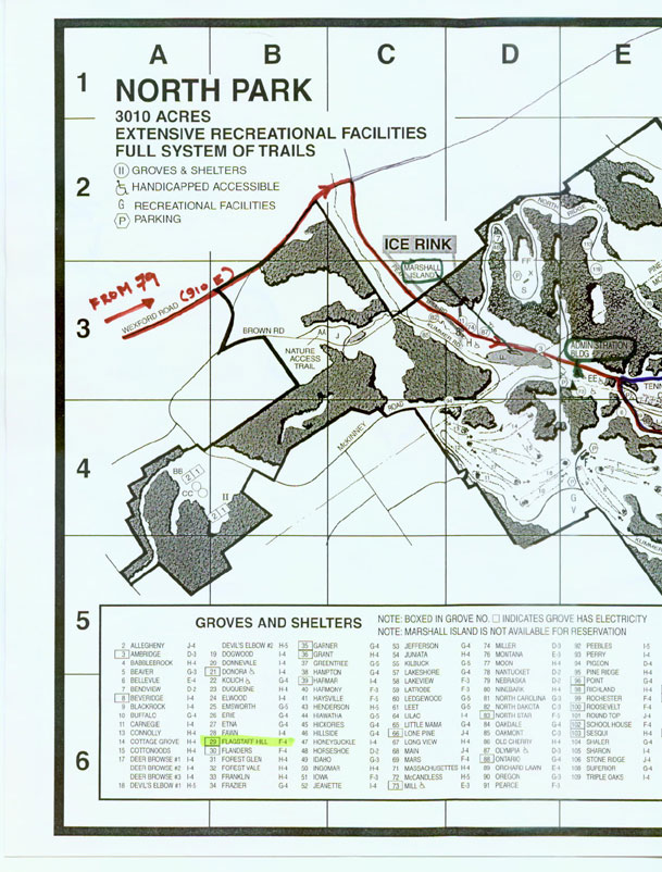 North Park Map, Pittsburgh, Pennsylvania, Allegheny County