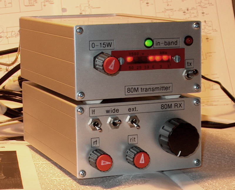 80 METER CW TRANSCEIVER WITH DIRECT CONVERSION RECEIVER WITH SIDEBAND ...