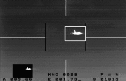 Passive ranging using image intensity and contrast measurements