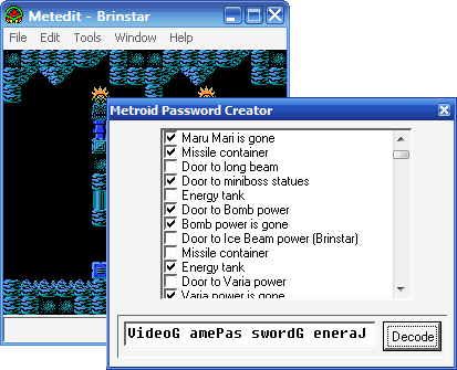 Video Game Password Generators — Metroid