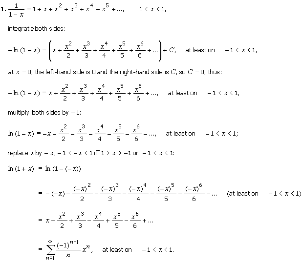 10.2 Derivatives And Integrals Of Power Series