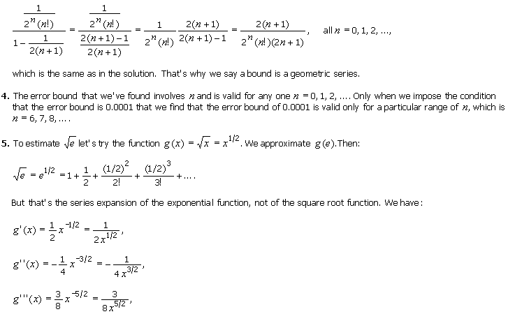 10.4 Applications Of Taylor Series