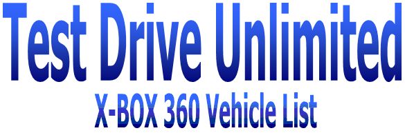 Test Drive Unlimited - Car List