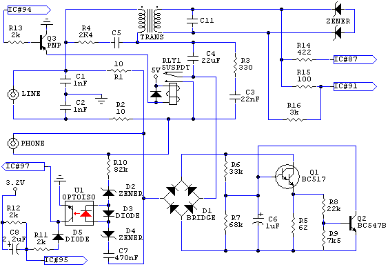 Internal modem schematics