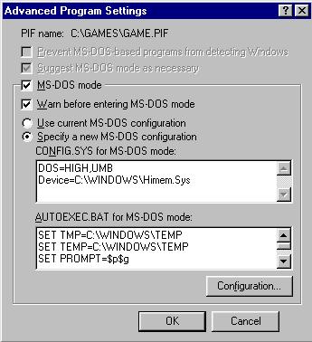 DOS and Windows 95/98