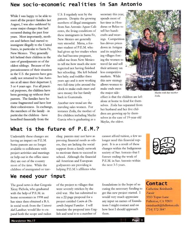 Proyecto Educacion Maya--Newsletter 17