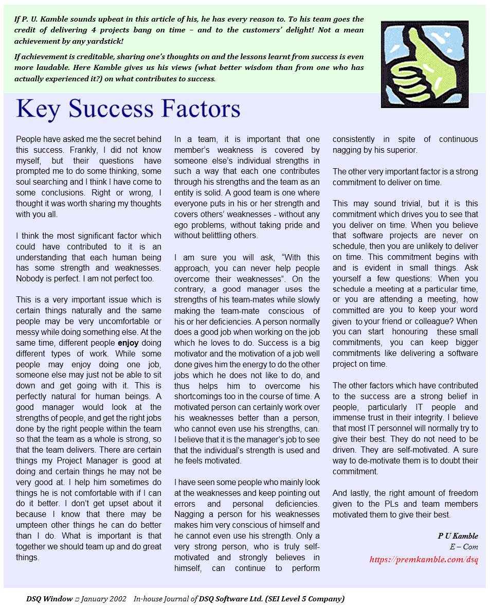 Timely Delivery of all Software Projects-Key Success Factors. True ...