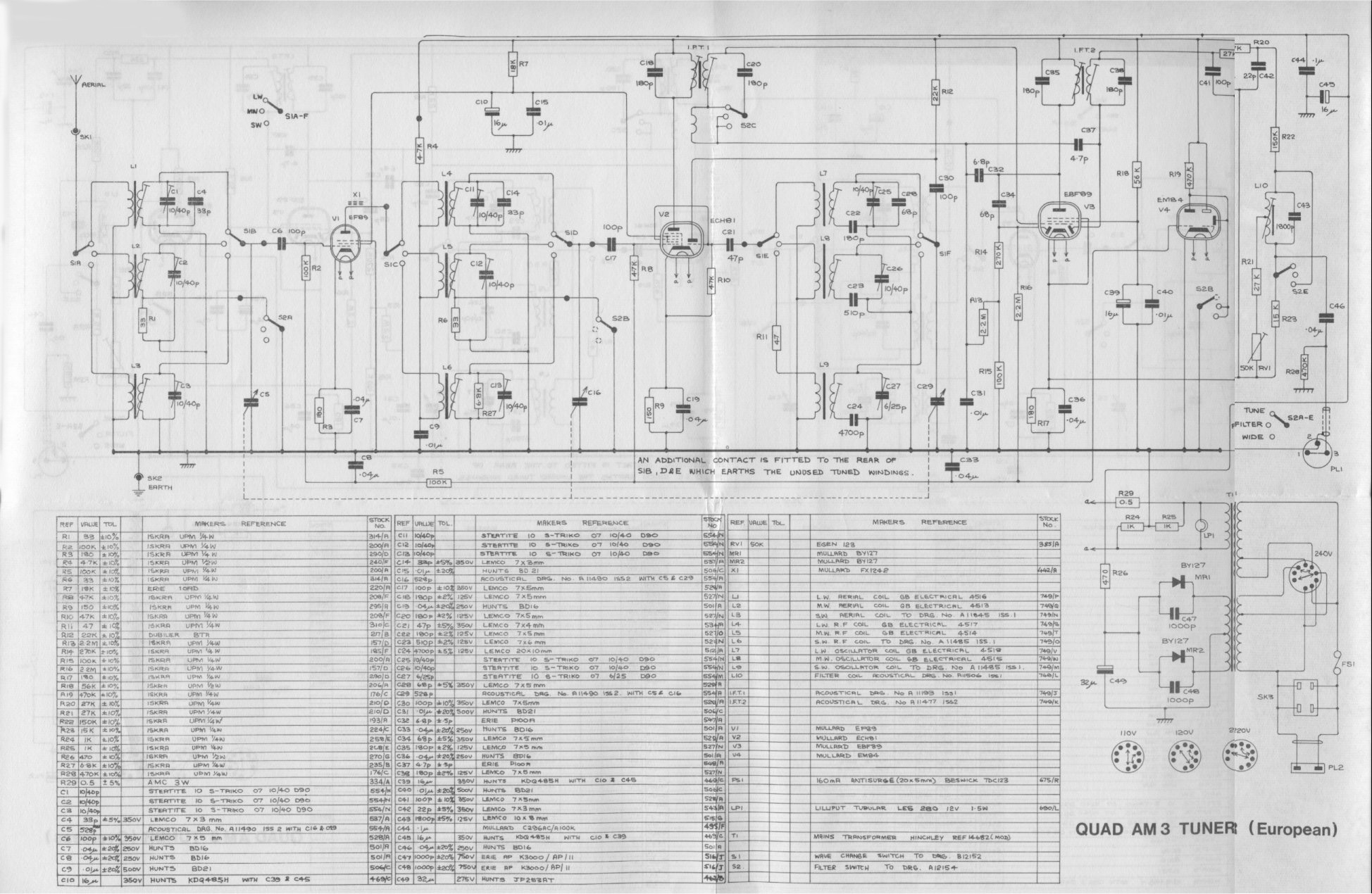 Quad ESL63 electrostatic speaker service diagnose repair schematic manual