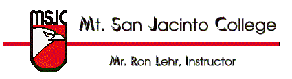 MSJC - CAPP120A - Class Information - Ron Lehr