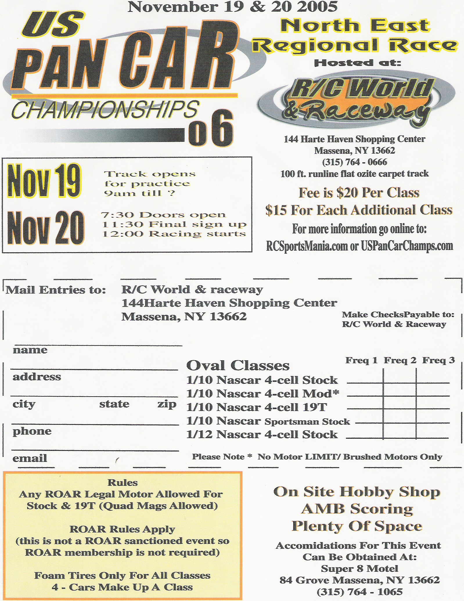 US Pan Car Championship North East Regional Race