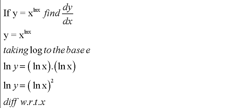 logarithmic differentiation