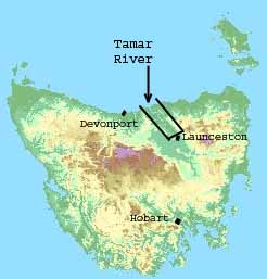 Click "Tamar River" map below to expand it to full size.